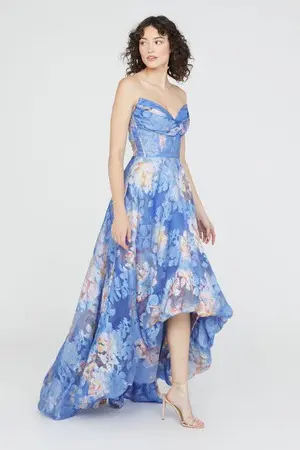 Theia Wendy Bubble Hem Gown