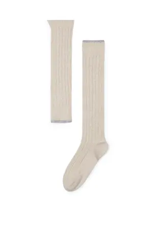 Brunello Cucinelli Cashmere Knit Calf-length Socks - Buff