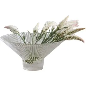 THE COLLECTIVE HOME Pressed Glass Low Bowl - Clear
