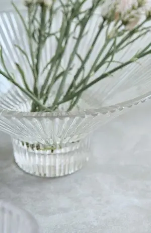 THE COLLECTIVE HOME Pressed Glass Low Bowl