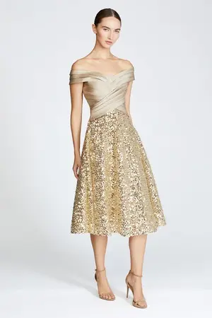 Theia Sequin Cocktail Dress