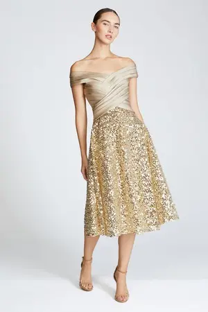 Theia Sequin Cocktail Dress