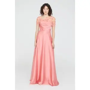 Theia Luella Shawl Draped Gown