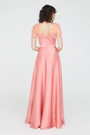 Theia Luella Shawl Draped Gown