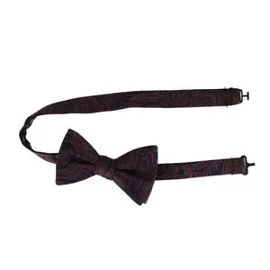 Trafalgar Sobee Paisley Silk Bow Tie - Brown