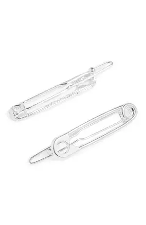 NUME Safety Pin Hair Clips - Silver