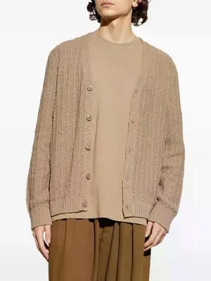SAMSOE SAMSOE Rib-knit V-neck Cardigan - Neutrals