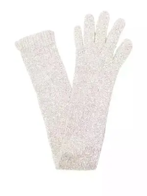 Brunello Cucinelli Sequin-embellished Gloves - Silver