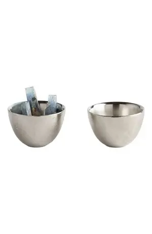 THE COLLECTIVE HOME Stinson Nickel Pinch Bowlsset Of 2 - Gray