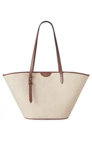 Mulberry Raffia Basket Tote