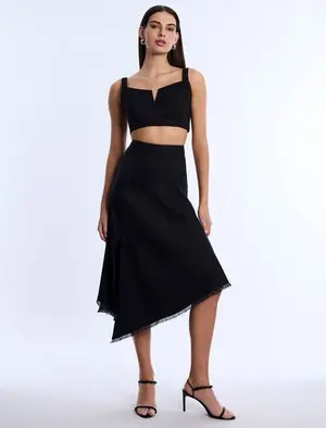 Bcbgmaxazria High Slit Flared Skirt