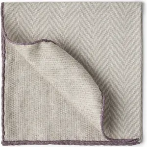 Brunello Cucinelli Chevron Pocket Square - Salt
