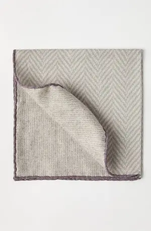 Brunello Cucinelli Chevron Pocket Square - Salt