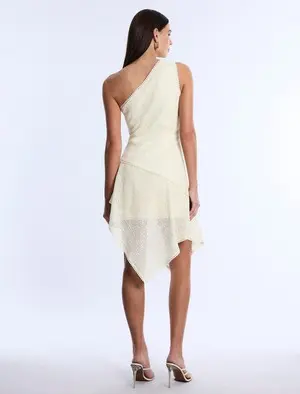 Bcbgmaxazria Georgette Pleated One-shoulder Midi Dress