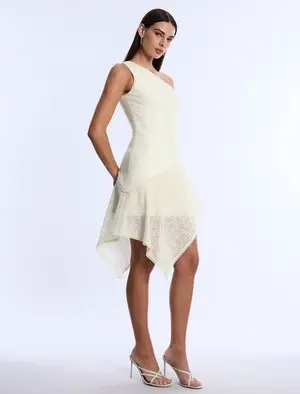 Bcbgmaxazria Georgette Pleated One-shoulder Midi Dress