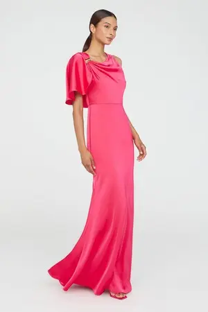 Theia Darcie Flutter Sleeve Gown
