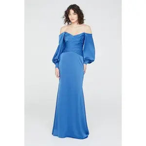 Theia Milenia Draped Sleeve Gown