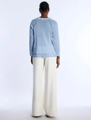 Bcbgmaxazria Pointelle Knit Sweater - Cloud