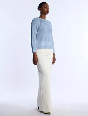 Bcbgmaxazria Pointelle Knit Sweater - Cloud