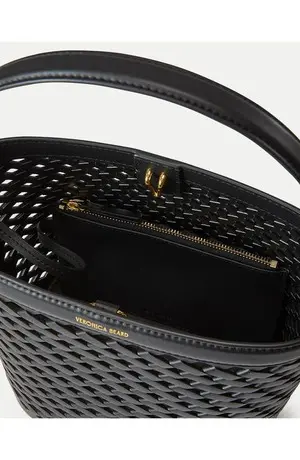 Veronica Beard Small Perforated Leather Bucket Bag