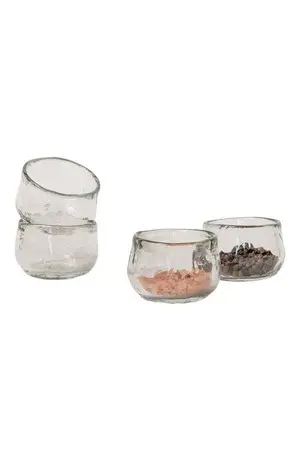 THE COLLECTIVE HOME Pebbled Condiment Bowlsset Of 4 - Clear