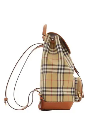 Burberry Check Coated Canvas Backpack