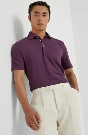 Brunello Cucinelli Piqué Polo Shirt - Burgundy
