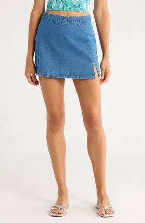 BILLABONG Wave Wash Denim Mini Skirt - Salt Washed