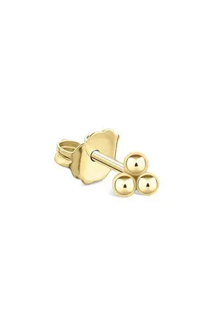 MARIA TASH Three Ball Trinity Single Stud Earring - 14k Yellow Gold