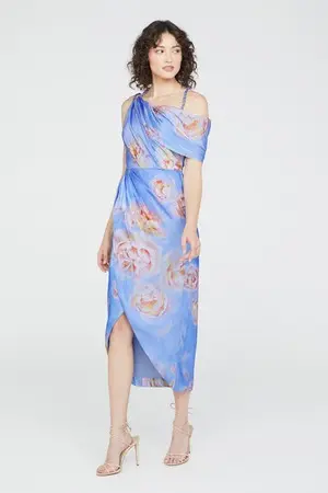 Theia Yannah Wrap Cocktail Dress