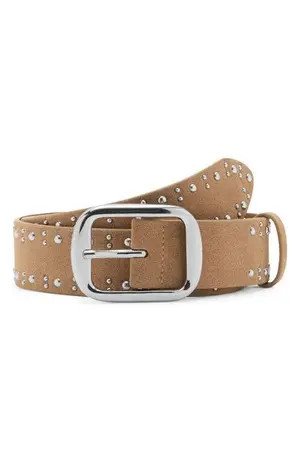 Mango Stud Suede Belt - Sand