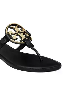 Tory Burch Miller Logo Thong Sandals - Black