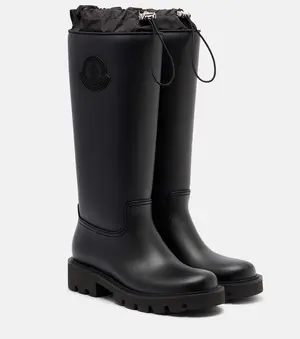Moncler Kickstream Logo Rain Boots - Black