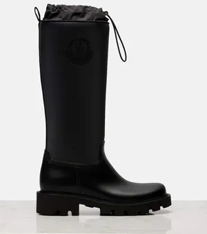 Moncler Kickstream Logo Rain Boots - Black