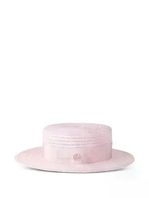 MAISON MICHEL Logo-plaque Hat - Pink