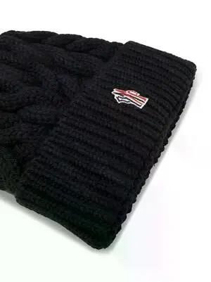 Moncler Logo Patch Wool Beanie