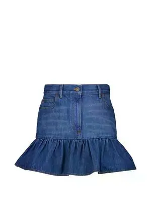 Valentino Garavani Ruffled Denim Mini Skirt