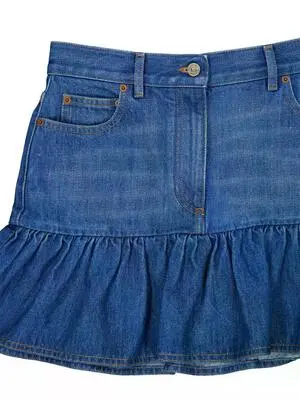 Valentino Garavani Ruffled Denim Mini Skirt