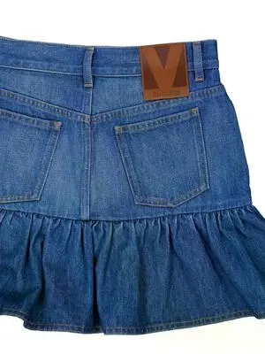 Valentino Garavani Ruffled Denim Mini Skirt