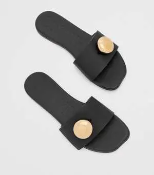 Loewe Pebble Slides - Black