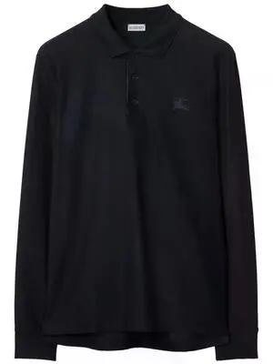 Burberry Long-sleeve Cotton Polo Shirt - Blue