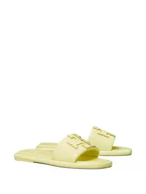 Tory Burch Double T Glossy Slider Sandals