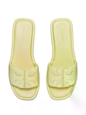Tory Burch Double T Glossy Slider Sandals