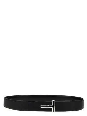 TOM FORD Logo Leather Belt - Black