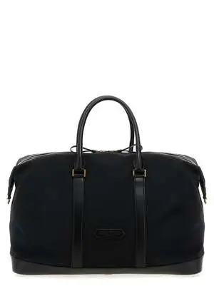 TOM FORD Leather Details Travel Bag - Black