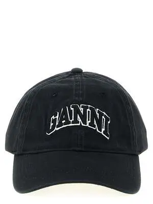 GANNI Canvas Cap - Black
