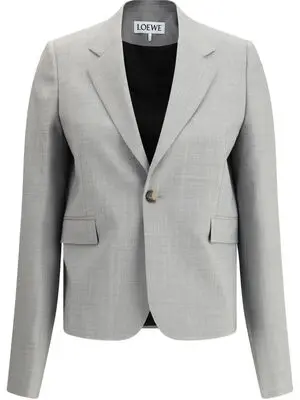 Loewe Wool Single-breasted Jacket - Light Grey