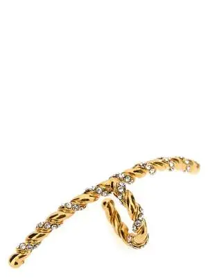 Valentino Garavani Rhinestone Embellished Lip Piercing - Gold