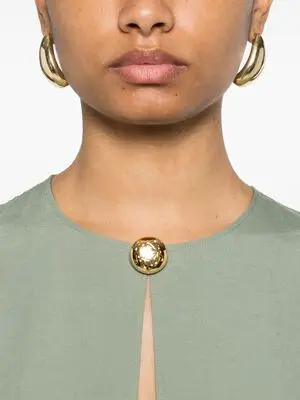 Loewe Pebble Linen Blend Short Dress - Green