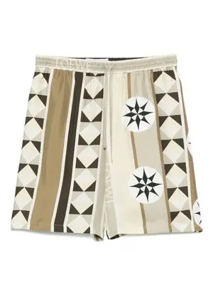 Loewe Printed Silk Shorts - Beige